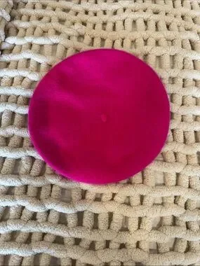Accessories | Fuchsia Pink Wool Beret | Poshmark